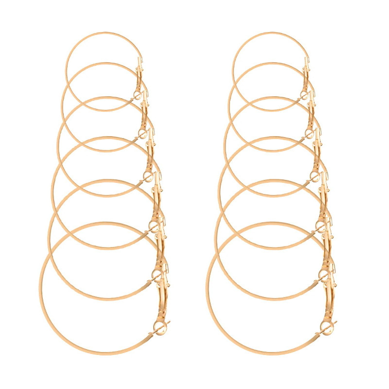 Ohrring-Set mit 6 Paar in Gold und Silbern