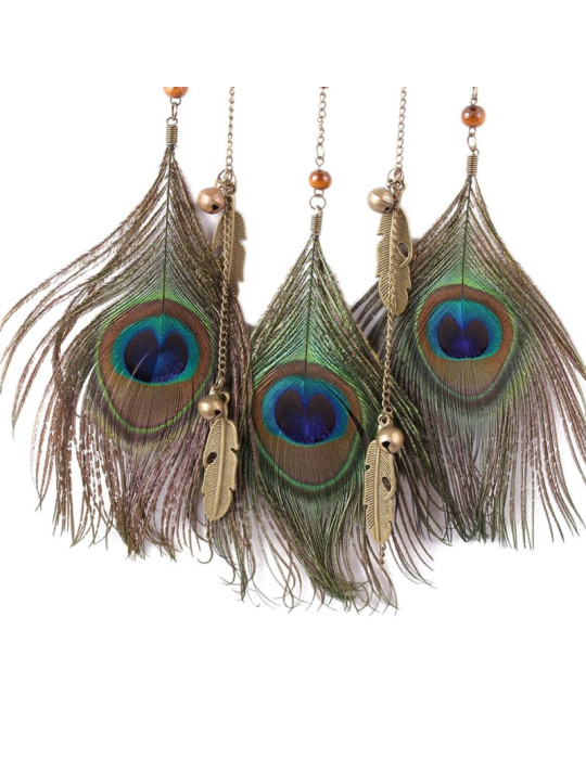 Brauner Traumfänger Marrone mit Pfaufedern